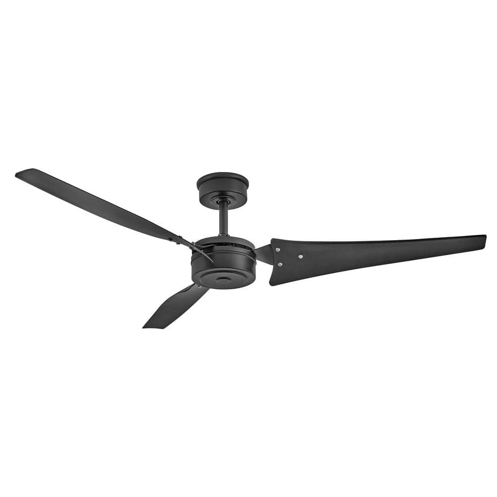 HINKLEY MISTRAL 60.0 in. Indoor/Outdoor Matte Black Ceiling Fan with ...