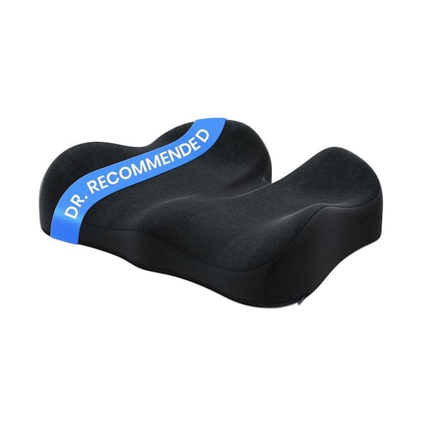 Black Memory Foam Seat Cushion with Contoured Design for Office Chair ...