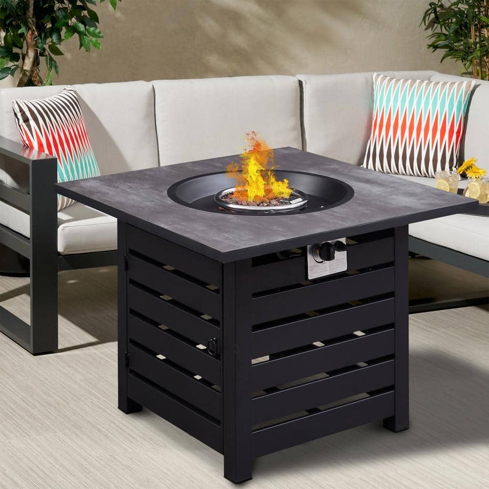 Mondawe 32 in. 50000 BTU Gray Frame Square Metal Outdoor Propane Gas ...