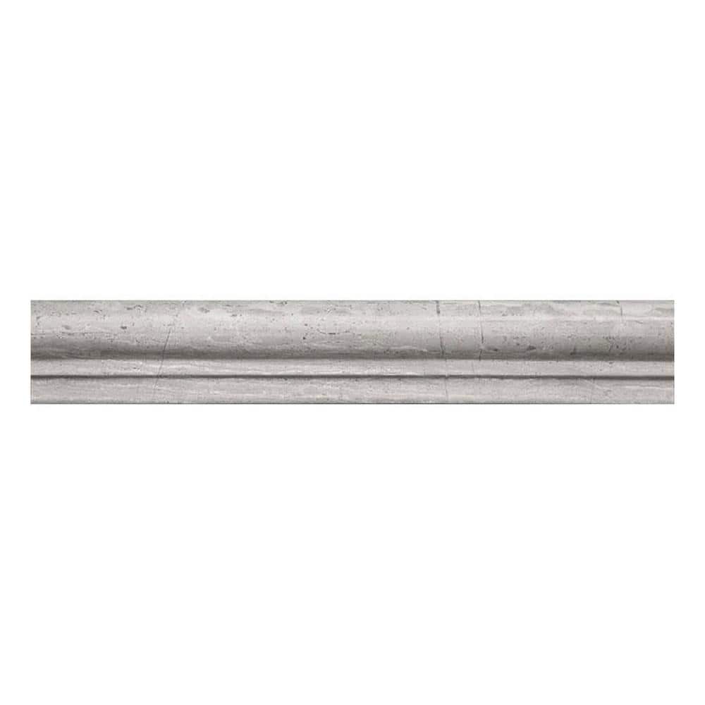 Apollo Tile Grandis Wooden Gray 2 in. x 12 in. Polished Marble Chair ...