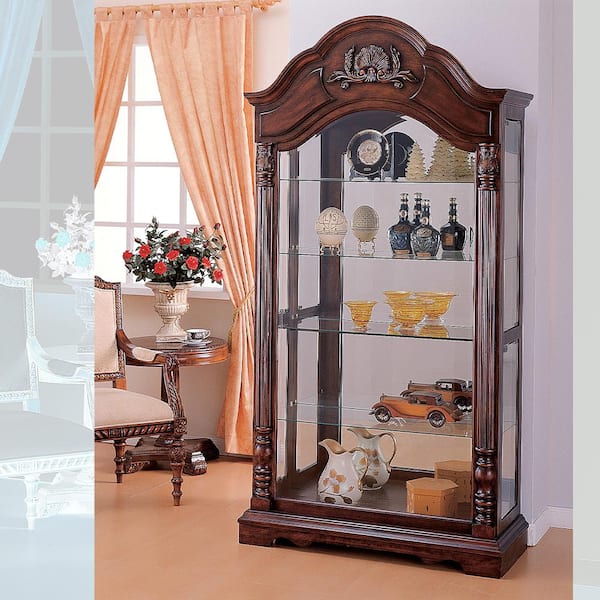 Acme Furniture Denton Cherry 17 in. Display Cabinet 90054 - The Home Depot
