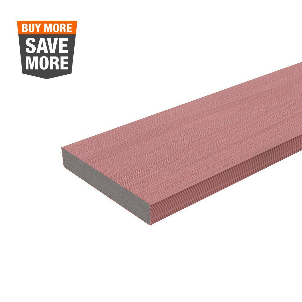 NewTechWood 1 in. x 6 in. x 8 ft. Seoul Pink Solid Composite Decking ...