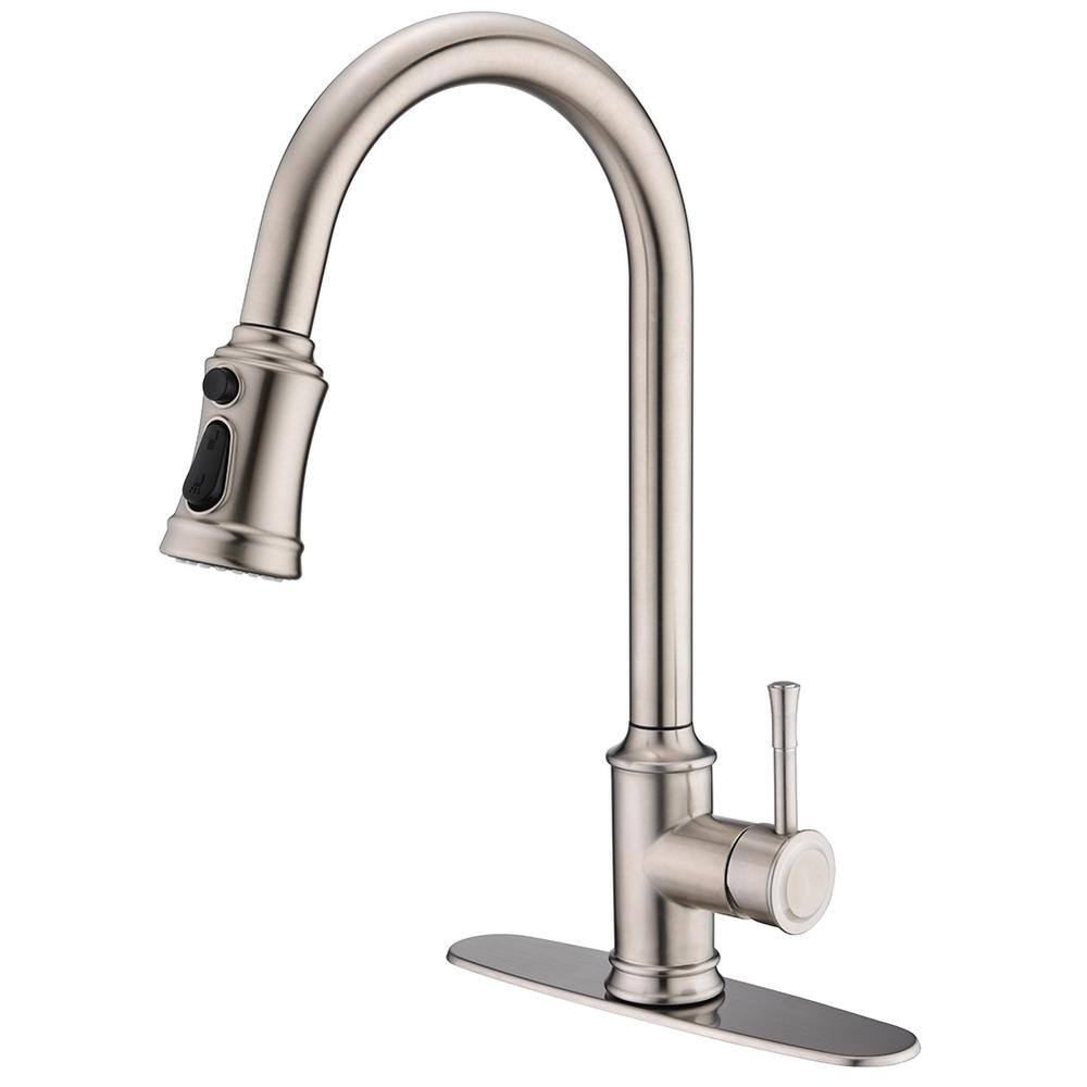 waterpar Single-Handle Pull Down Sprayer Kitchen Faucet with 2 Modes ...