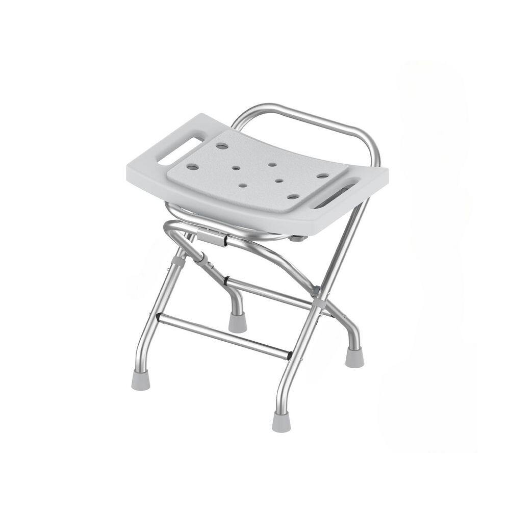 JFVKAF 17.3 in. W Adjustable Folding Anti-Slip Stainless Steel Shower ...