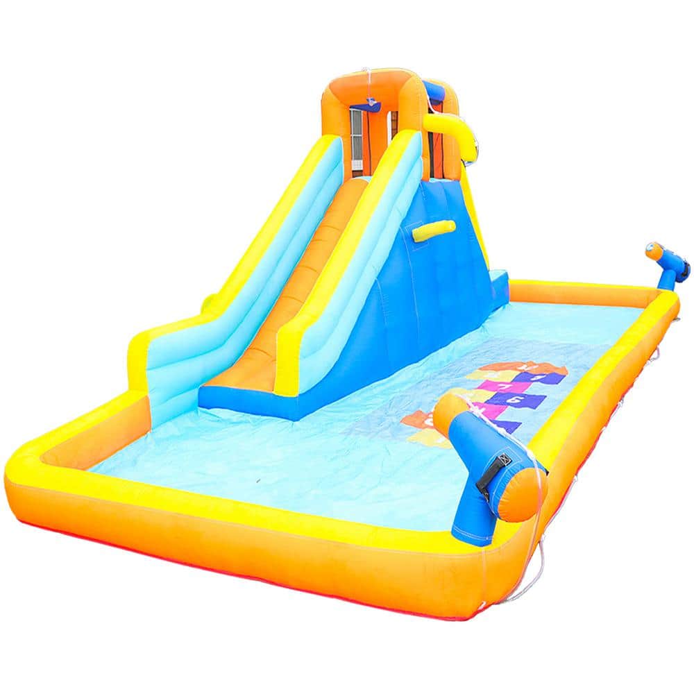 Alpulon Inflatable Bouncer Water Slide Bounce House Splash Pool with ...