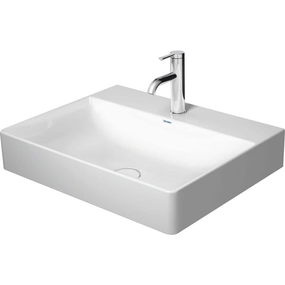 Duravit DuraSquare 5.75 in. Wall Mount Bathroom Sink in White Ceramic ...