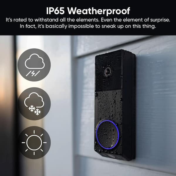 Wyze Wireless Duo Cam Video Doorbell, Battery Powered, 2K Full HD Video ...