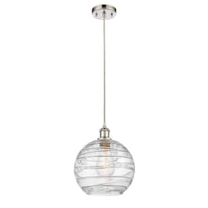 Innovations Athens Deco Swirl 1-Light Polished Nickel Shaded Pendant ...