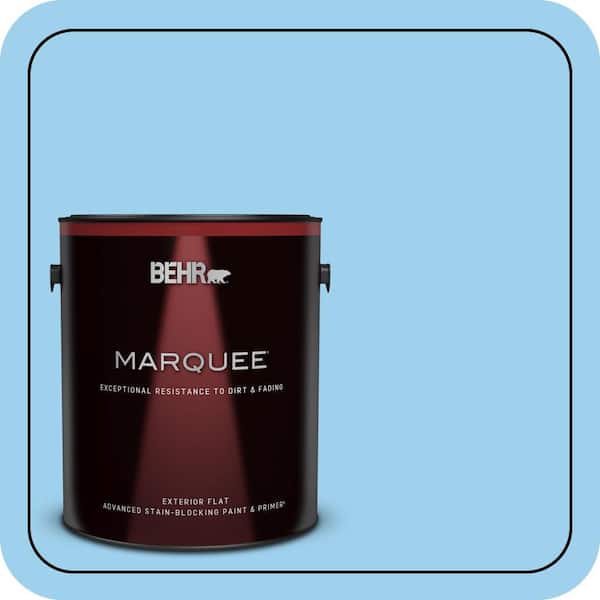 BEHR MARQUEE 1 gal. #P500-3 Spa Blue Flat Exterior Paint & Primer ...