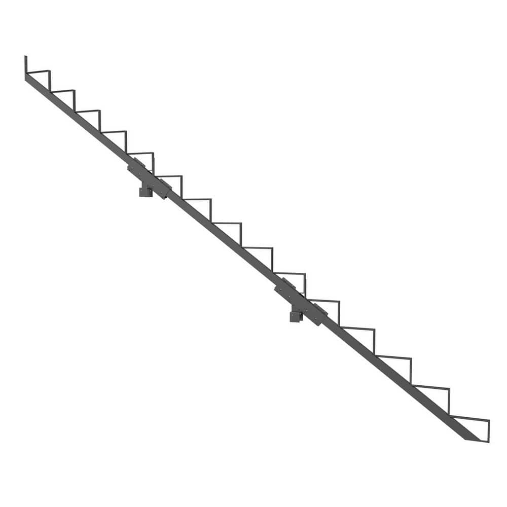 Pylex 7-1/2 in. x 10-1/4 in.-15-Steps Steel Stair Stringer Black ...