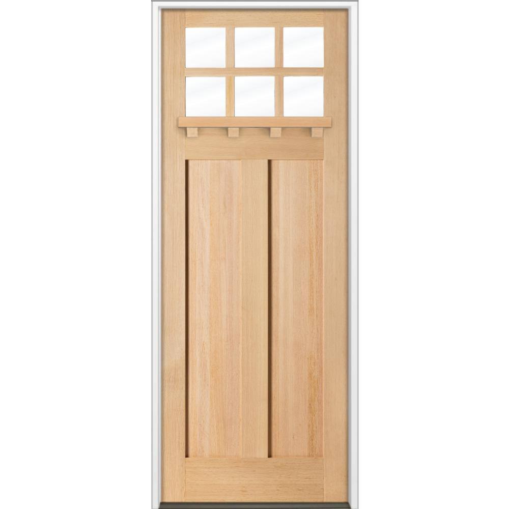 Krosswood Doors 36 in. x 96 in. Craftsman Universal Handing 6 Lite ...