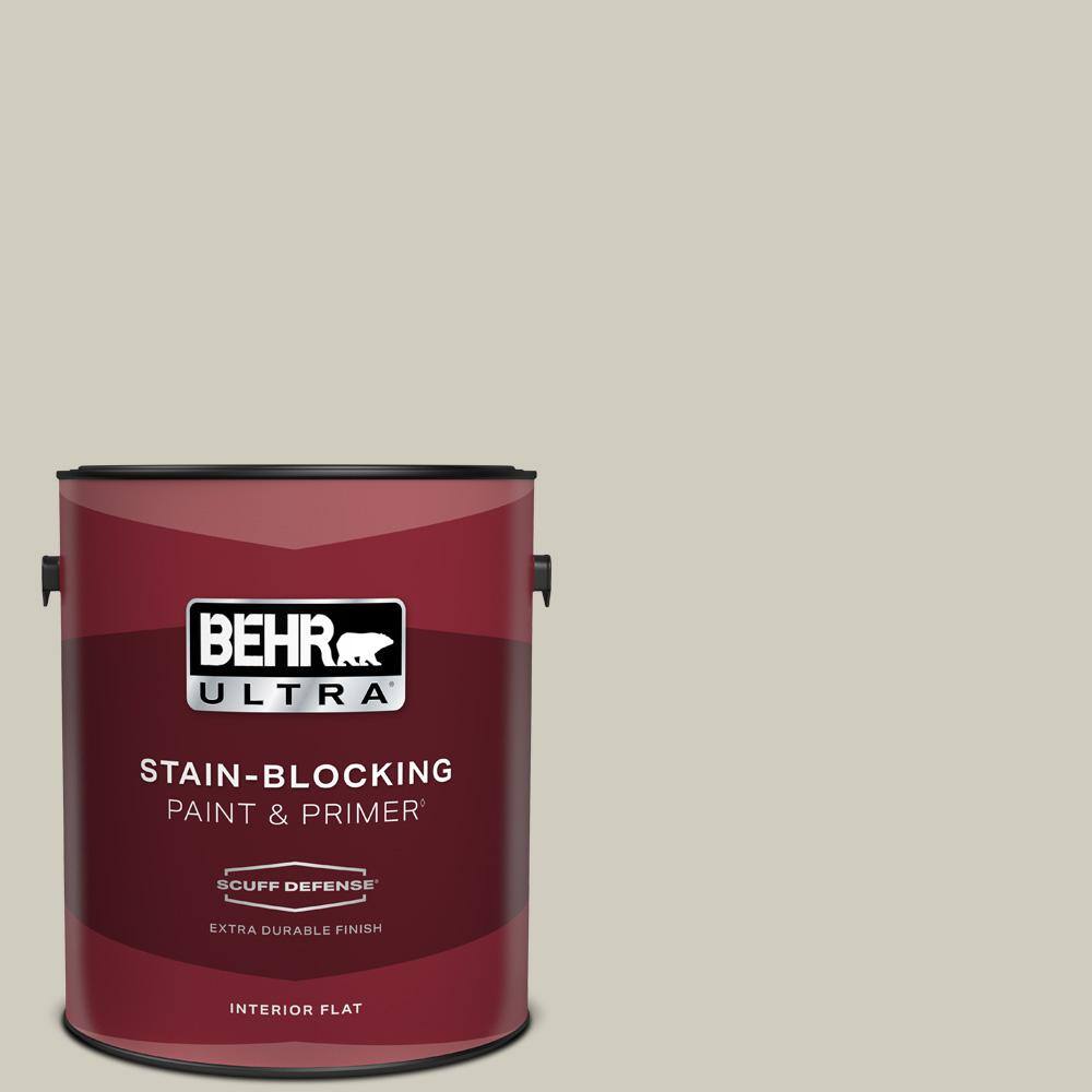 BEHR ULTRA 1 gal. #N320-2 Toasty Gray Extra Durable Flat Interior Paint ...