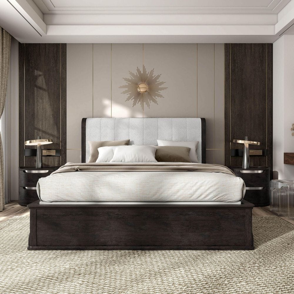 Furniture of America Wilter 3-Piece Black Wood Frame King Panel Bedroom ...