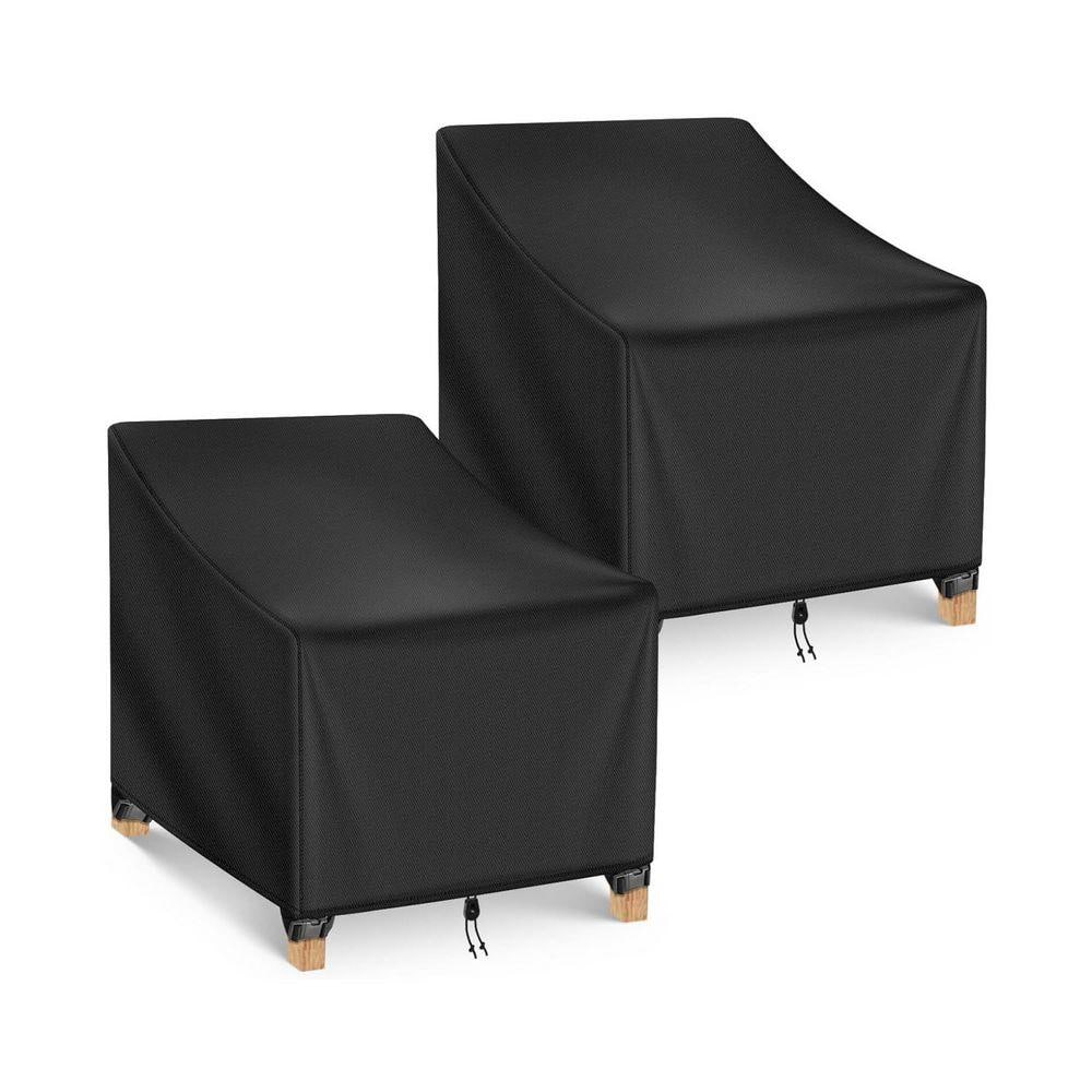 35 in. W x 38 in. D x 31 in. H Black Heavy Duty Patio Chair Cover (2 ...