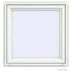 JELD-WEN 36 in. x 36 in. V-4500 Series Bronze FiniShield Vinyl Awning ...