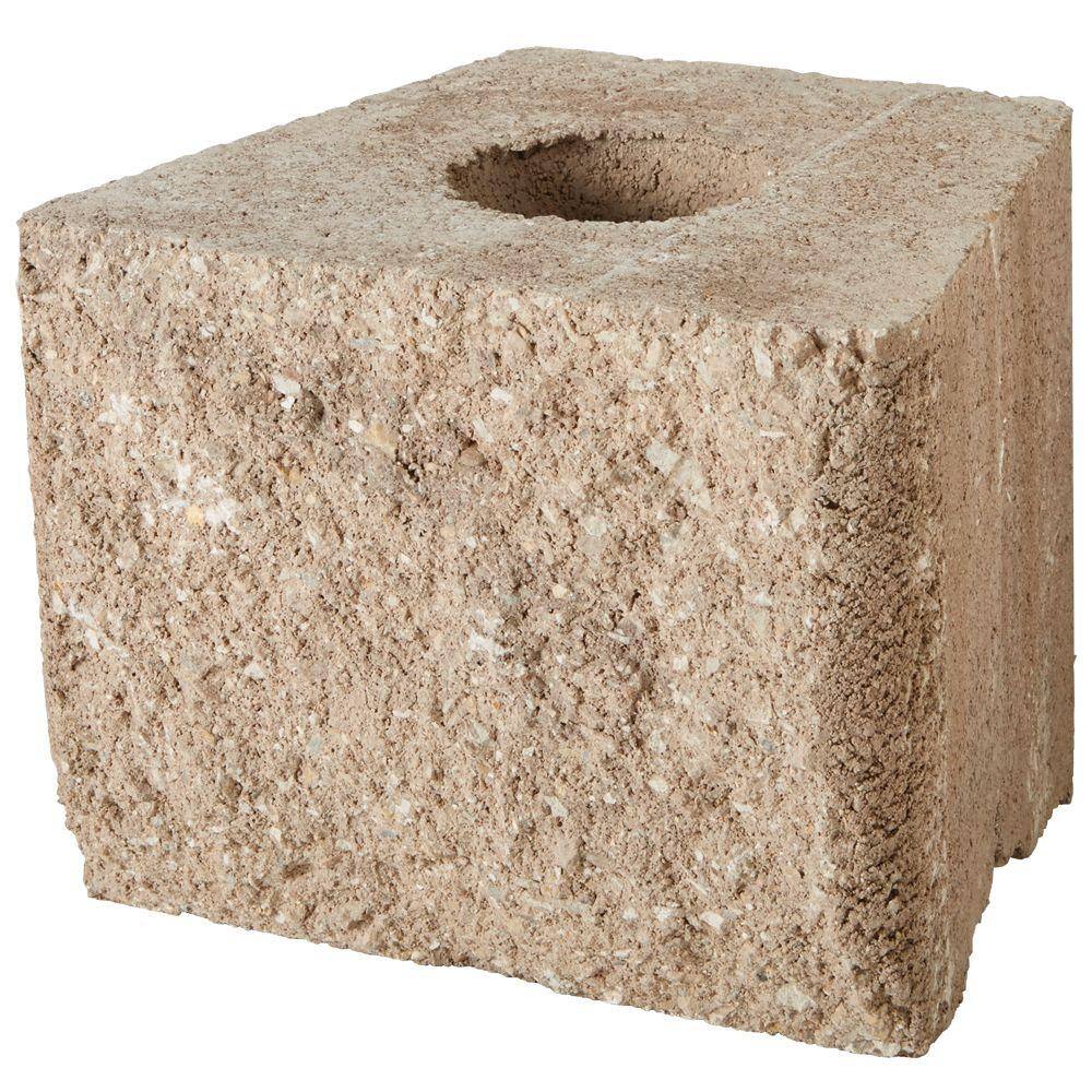 Pavestone RockWall Medium 6 in. x 7.75 in. x 7 in. Pecan Concrete ...
