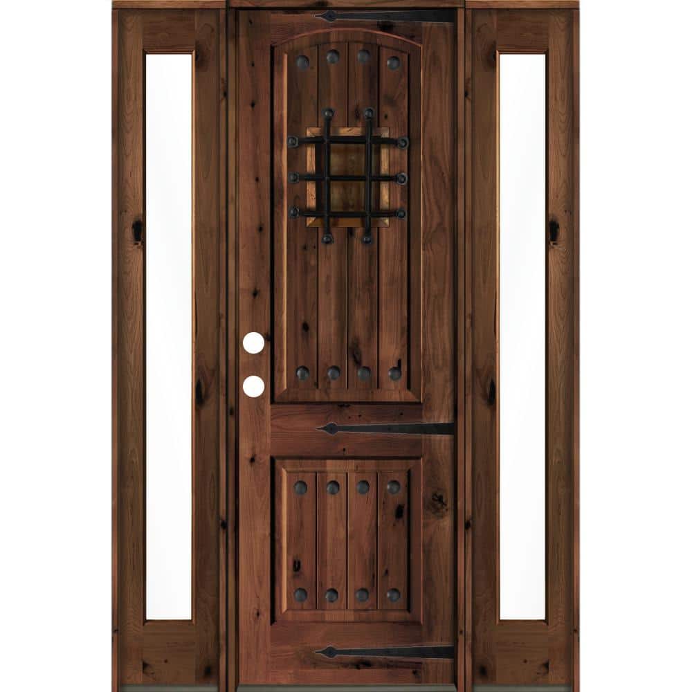 Krosswood Doors 58 in. x 96 in. Mediterranean Knotty Alder Right-Hand ...