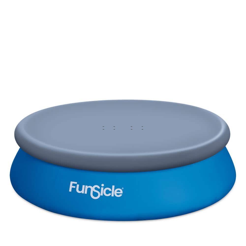 Funsicle 10 ft. x 10 ft. Round Gray Quickset Ring Top Above Ground Pool ...