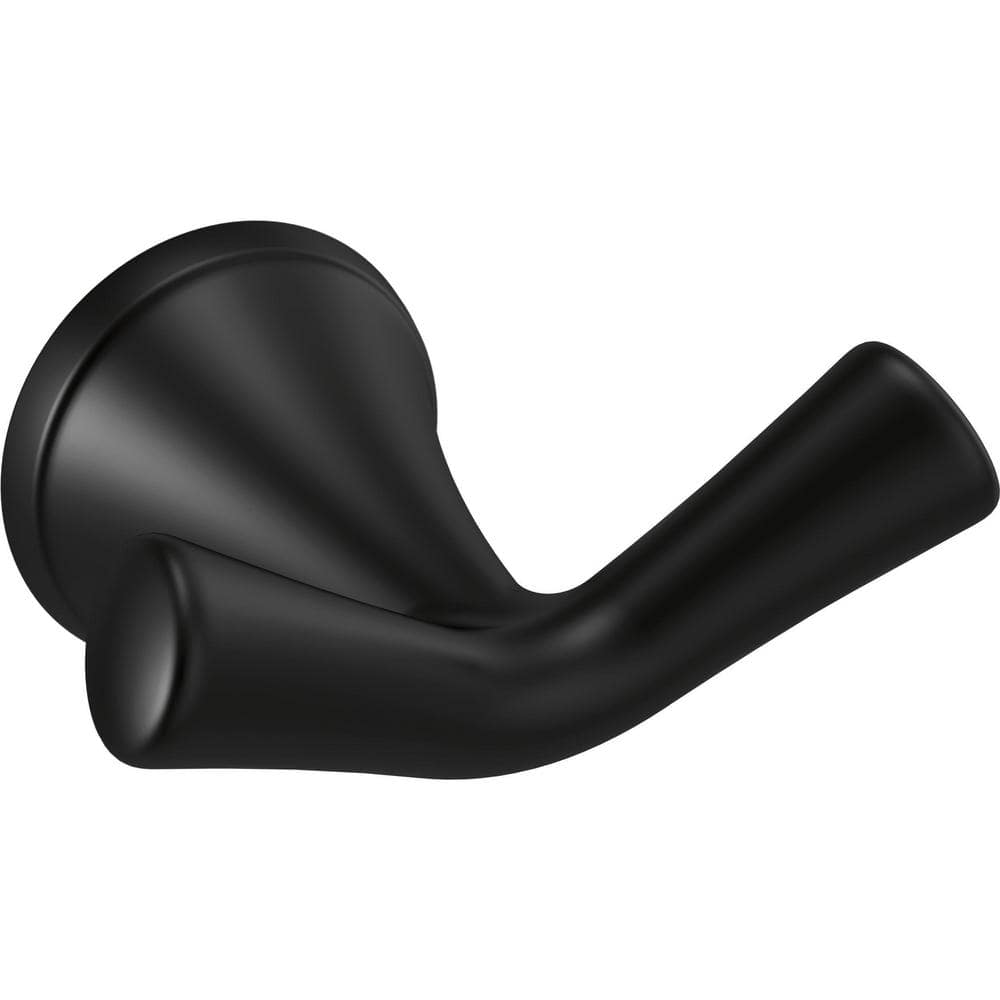 Delta Kayra Double Robe Hook in Matte Black 73335-BL