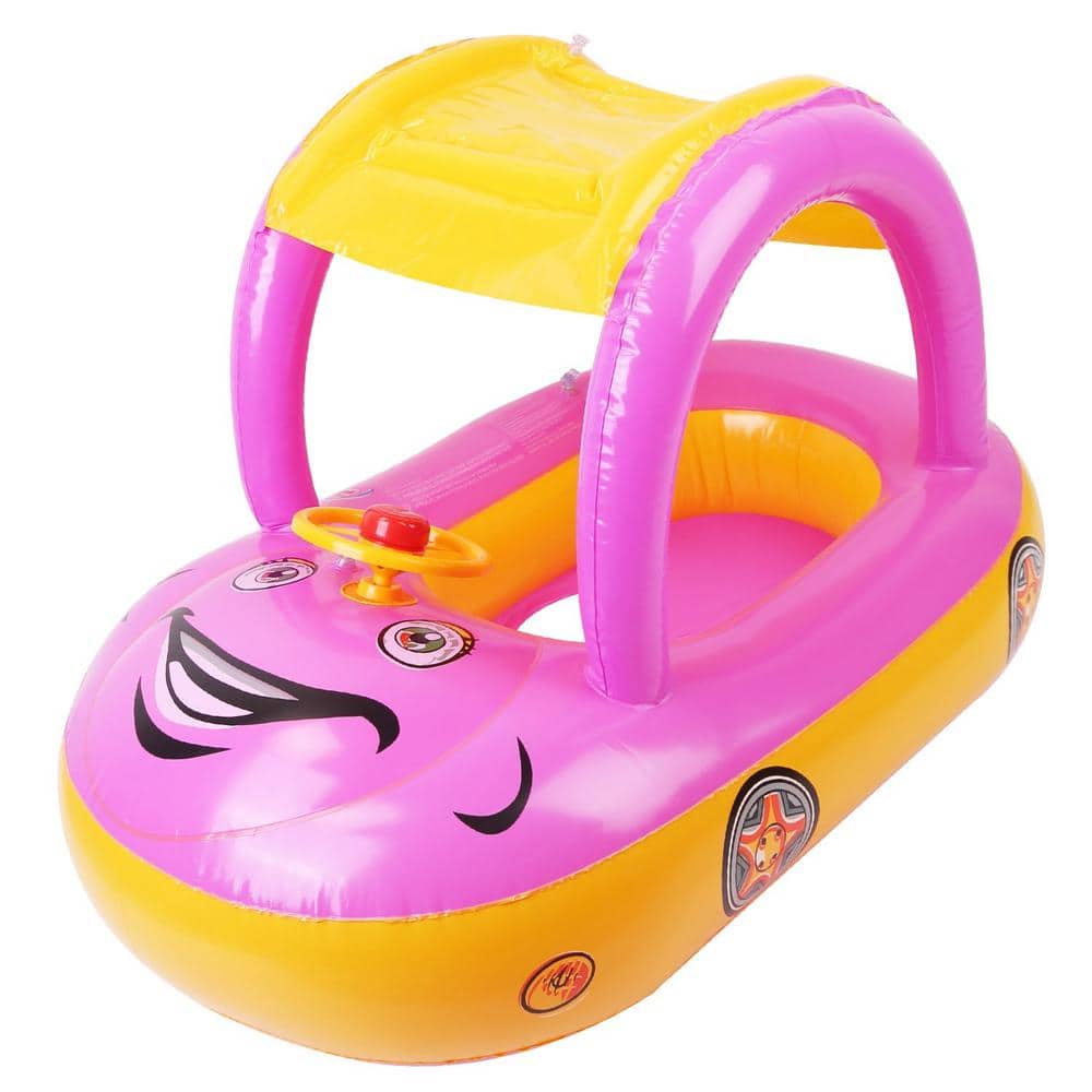 cenadinz Baby Inflatable Pool Float Car Shaped Toddler Swimming Float Boat Pool Toy Infant Swim ...