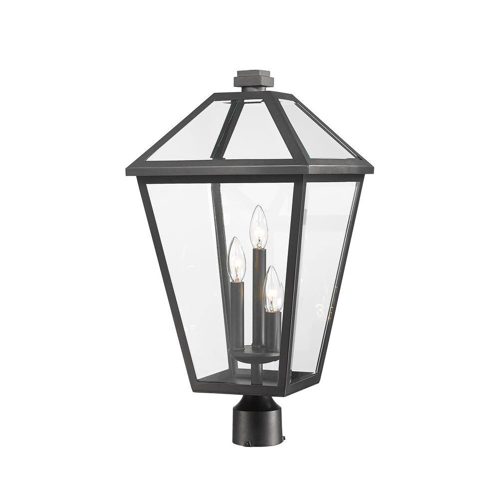 Talbot 3-Light Black 23.75 in. Steel Hardwired Outdoor Weather ...