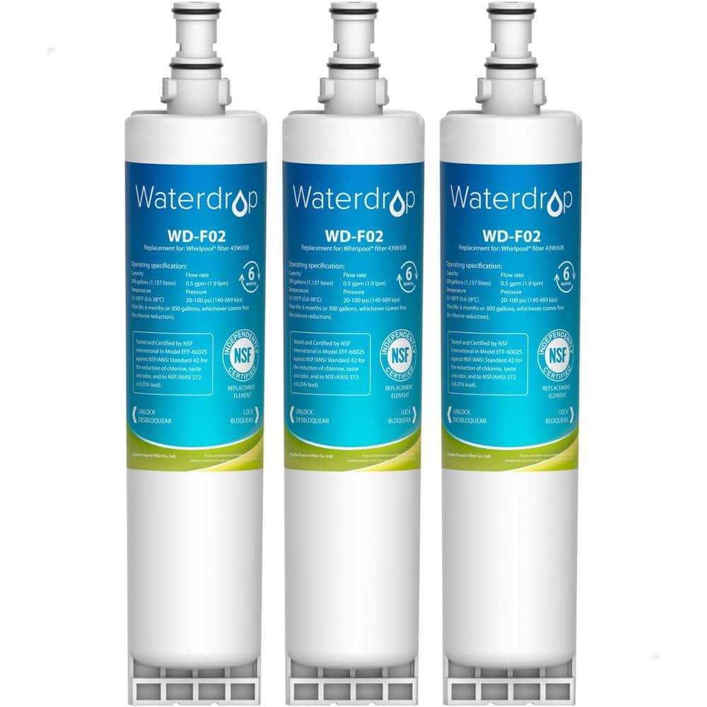 Waterdrop Refrigerator Water Filter for Whirlpool, Everydrop 3-Pack B ...