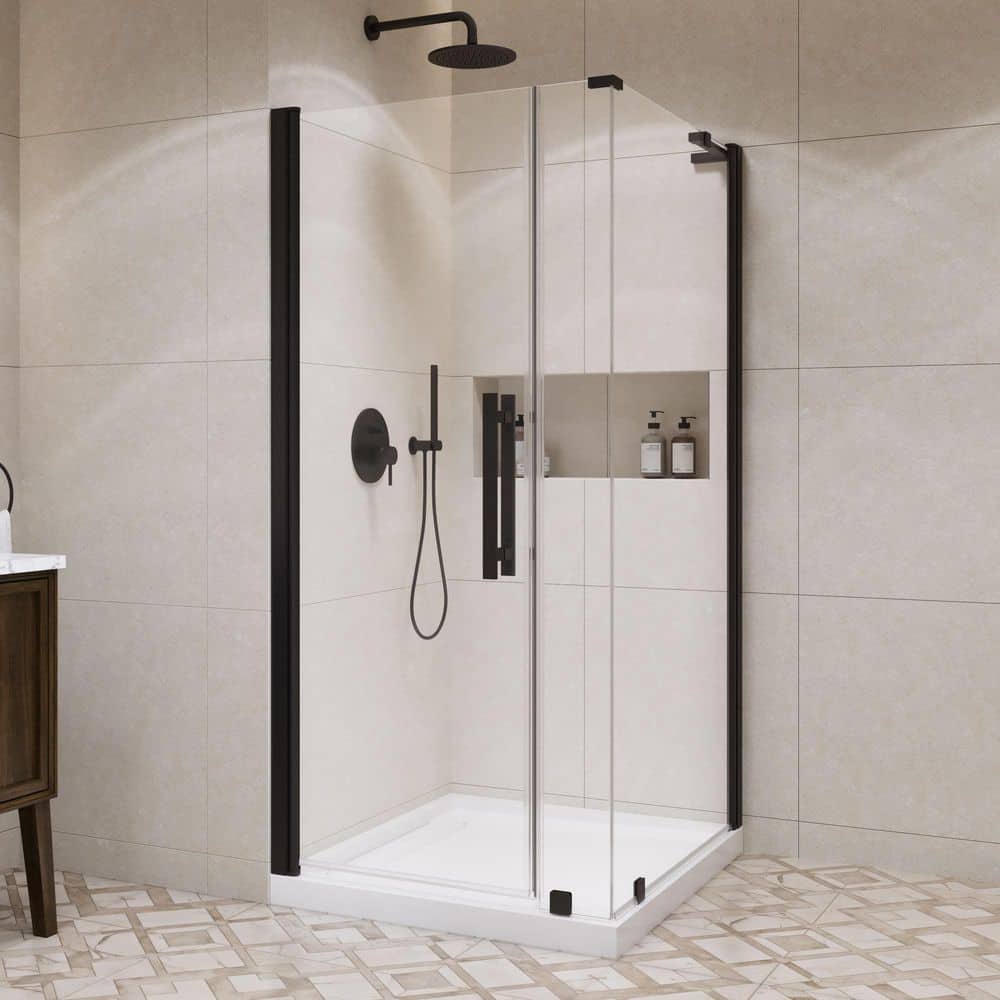 OVE Decors Pasadena 36 in. L x 36 in. W x 72.01 in. H Corner Shower Kit ...