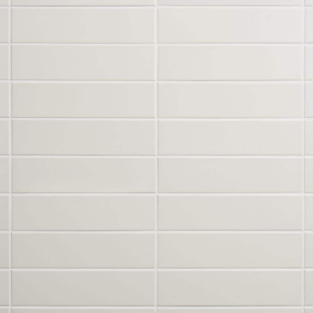 Ivy Hill Tile Sway White 2.75 in. x 11.02 in. Matte Porcelain Wall Tile ...