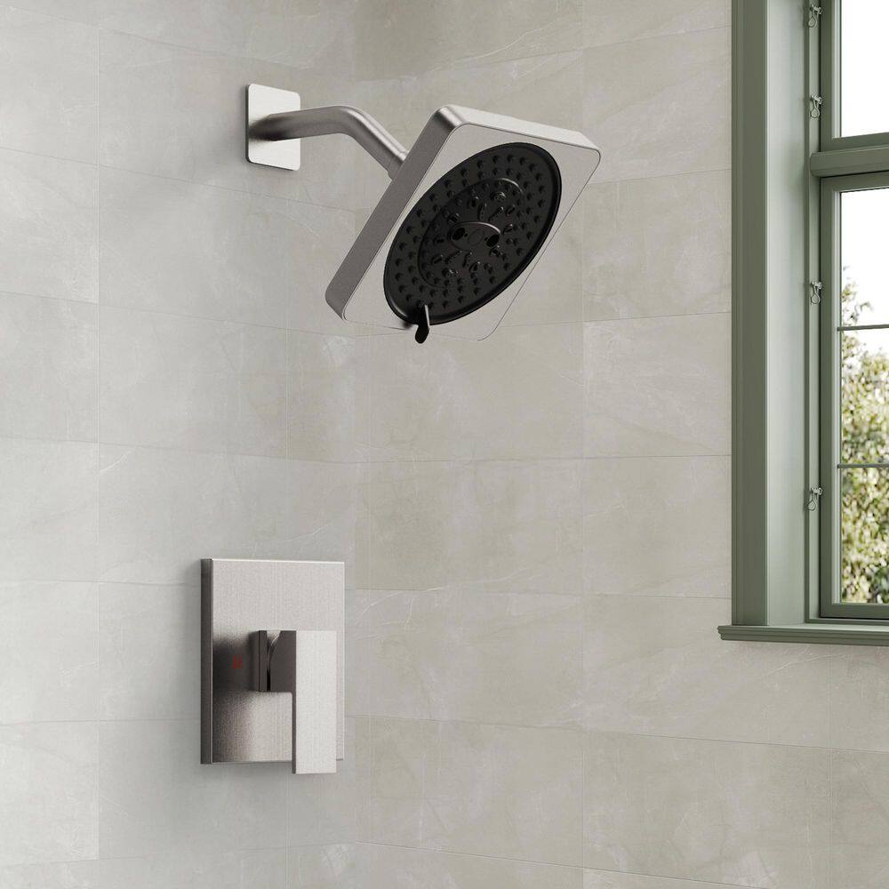EVERSTEIN 1-Handle Wall Mount Shower Faucet Trim Kit with 7-Spray Spot ...