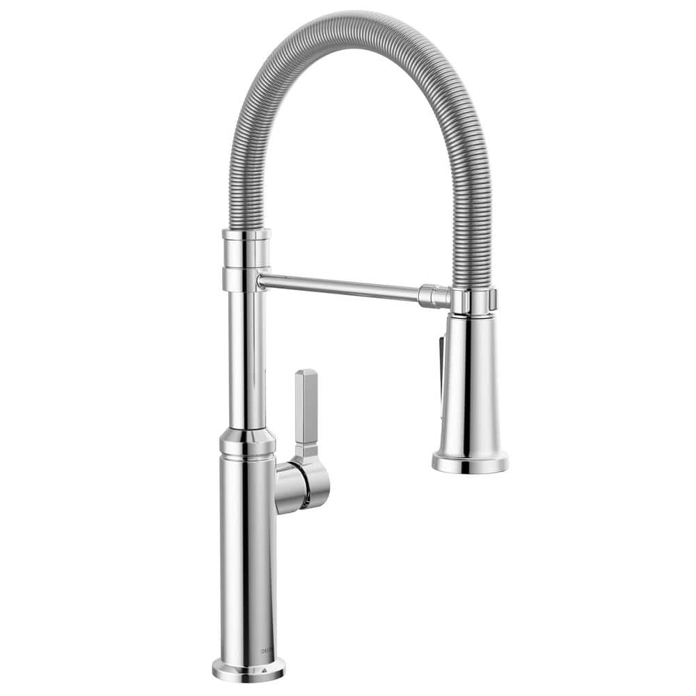 Delta Rhett Single Handle Pull Down Sprayer Kitchen Faucet with Spring ...