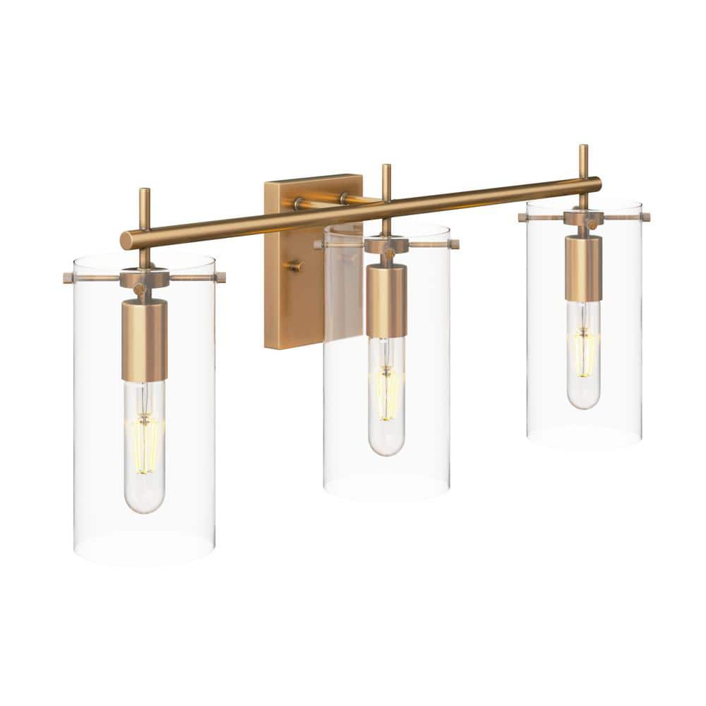 Nathan James Heidi 27 in. 3-Lights Bathroom Vanity Light Fixture with ...