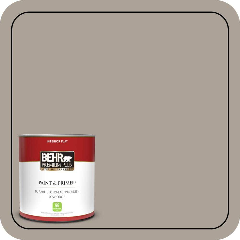 BEHR PREMIUM PLUS 1 qt. #ECC-18-1 Quail Ridge Flat Low Odor Interior ...