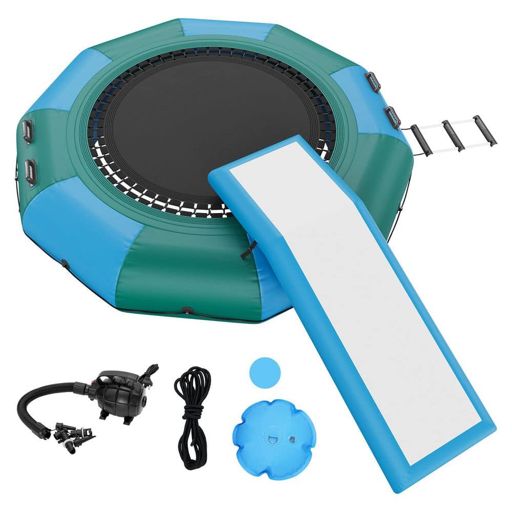 SKYSHALO Inflatable Water Bouncer, Portable Bounce Swim Platform with ...