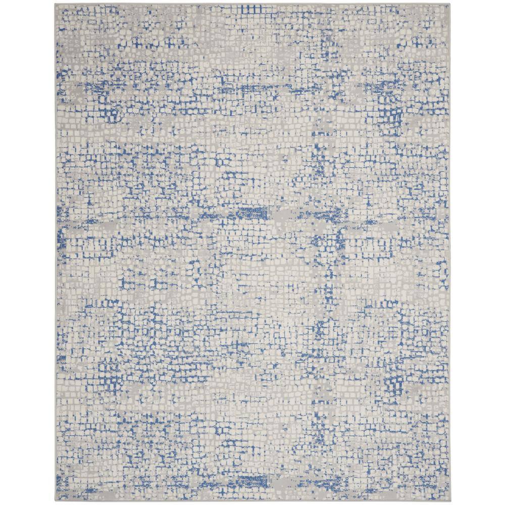 Nourison Whimsicle Gray Blue 8 ft. x 10 ft. Abstract Contemporary Area ...