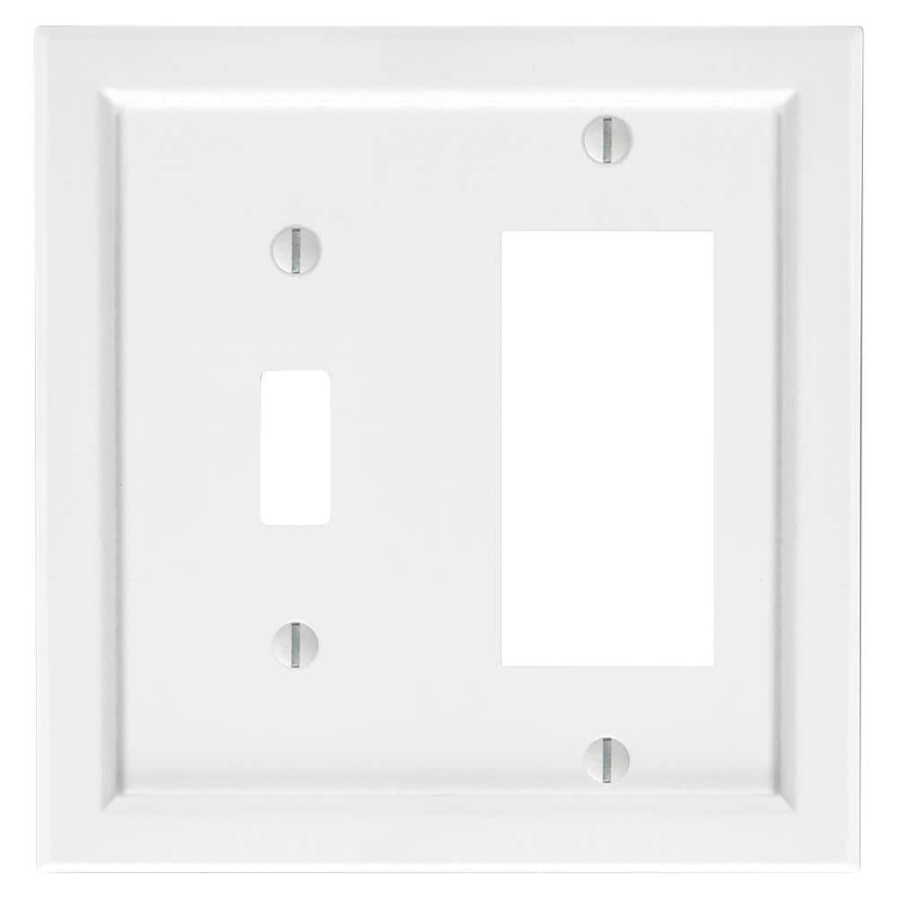 AMERELLE Shaker 2-Gang White 1-Toggle/1-Decorator/Rocker BMC Wood Wall ...