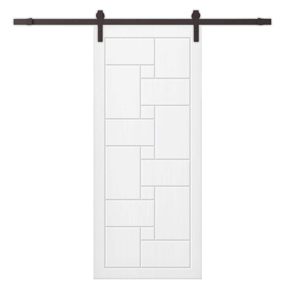 CALHOME 24 in. x 84 in. White Painted Composite MDF Paneled Interior ...