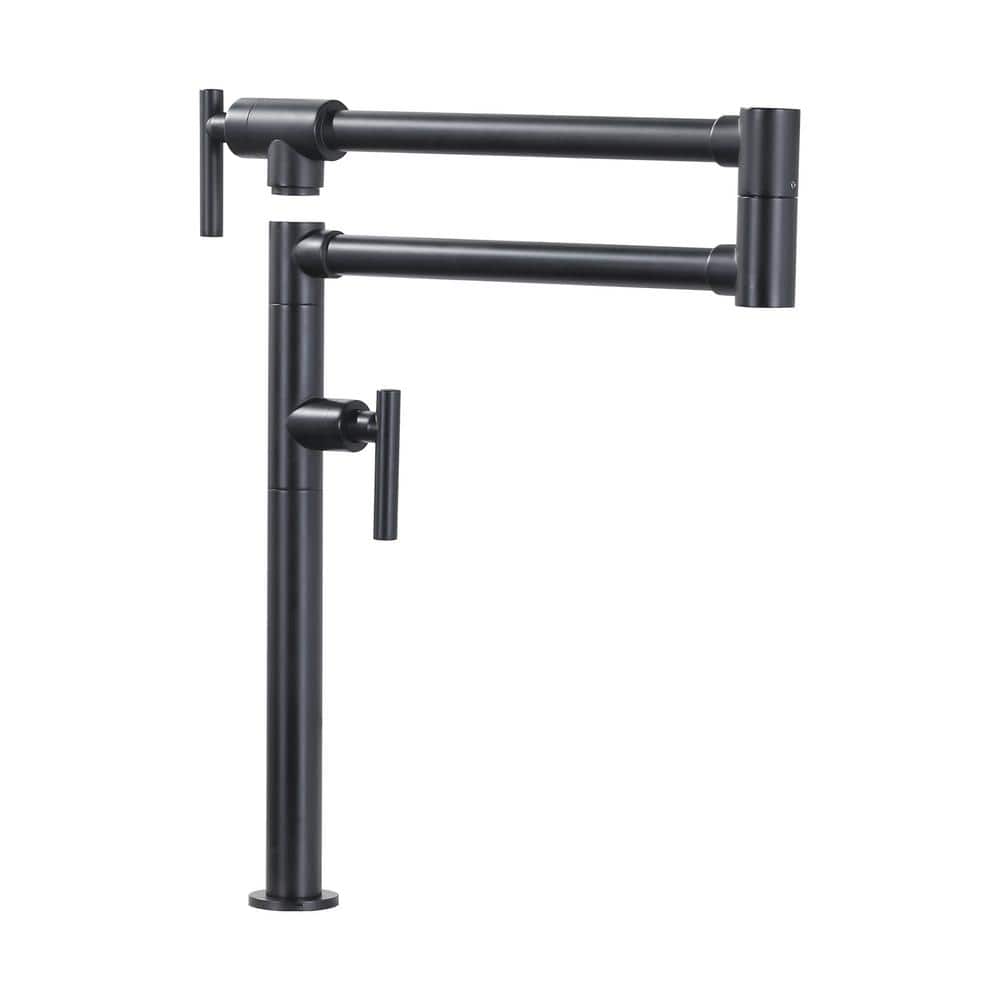 IVIGA Deck Mounted Brass Pot Filler Kitchen Faucet with Double Handle ...