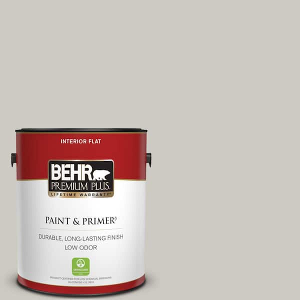 BEHR PREMIUM PLUS 1 gal. #790C-3 Dolphin Fin Flat Low Odor Interior ...