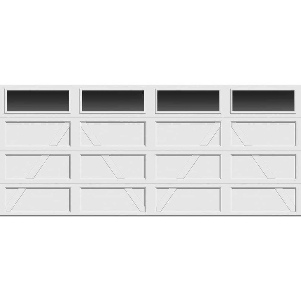 Clopay Bridgeport Steel Design A 16 ft. X 7 ft. Non-Insulated White ...