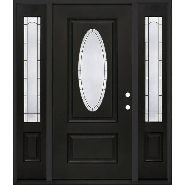 Steves & Sons Regency 68 in. x 80 in. 3/4L Oval Alamo Glass RHOS Onyx ...