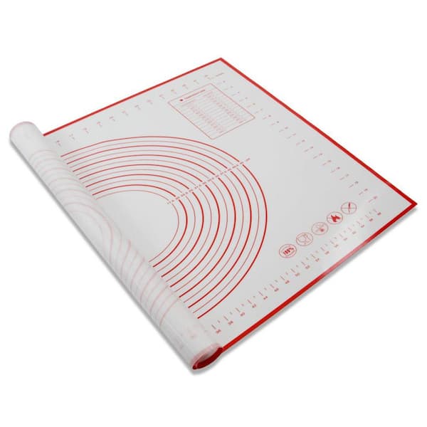JFVKAF 32 x 24 in. Extra Large Silicone Red Baking Mat Non Slip Easy ...