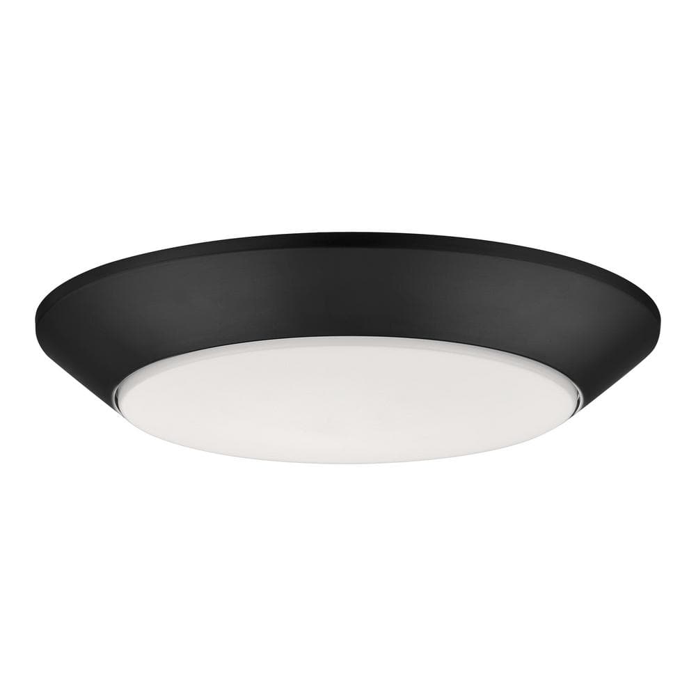 Commercial Electric 9.5 in. Twist Lift Round LED Flush Mount with Night ...