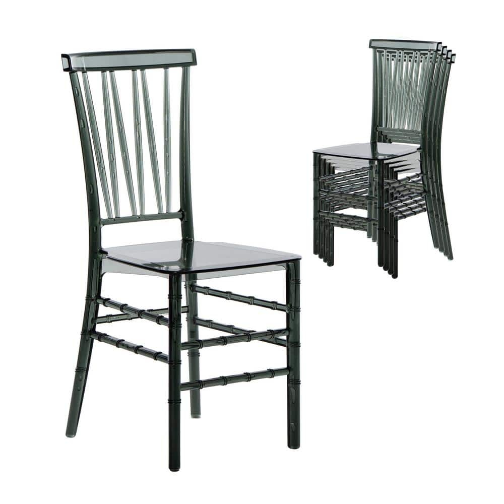 Techni Home Chiavari Style Grey Acrylic Stackable Event Chairs-Set of 4 ...