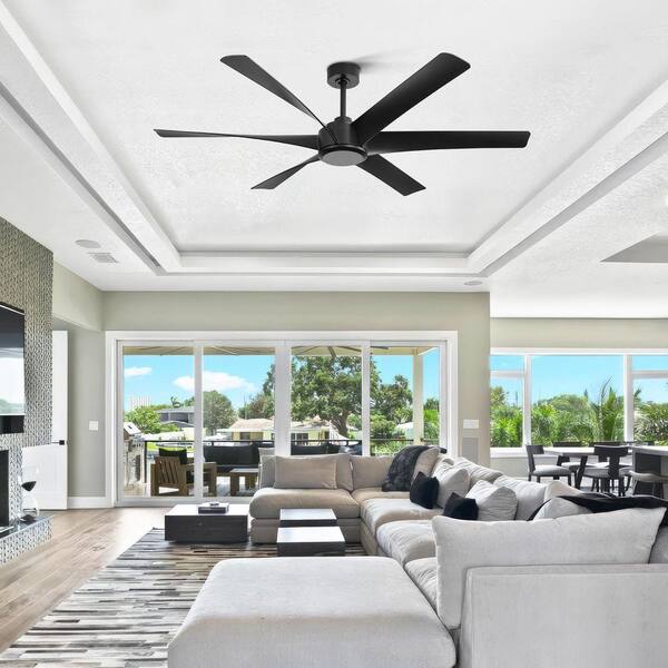 Airsurfer Cynthia 65-Inch Modern Black Indoor Lightless Ceiling Fan ...