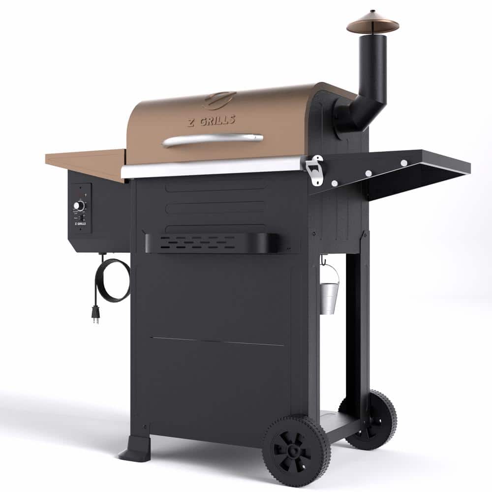 Z GRILLS 572 sq. in. Pellet Grill and Smoker in Bronze ZPG-6002B - The Home Depot