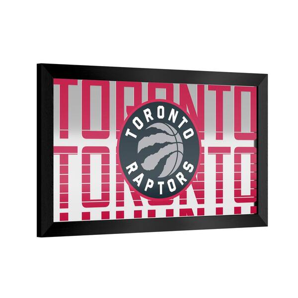 Toronto Raptors City 26 in. W x 15 in. H Wood Black Framed Mirror ...