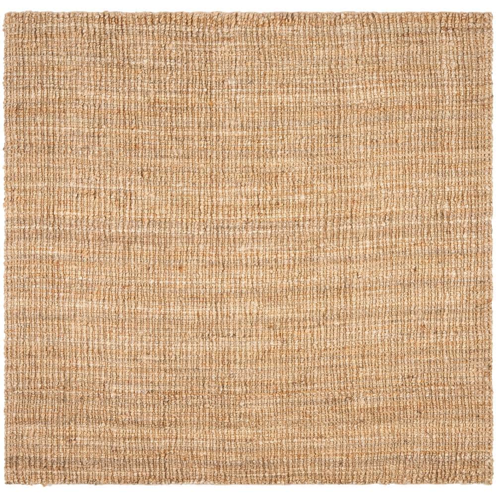 SAFAVIEH Natural Fiber Natural 6 ft. x 6 ft. Woven Crosstitch Square ...