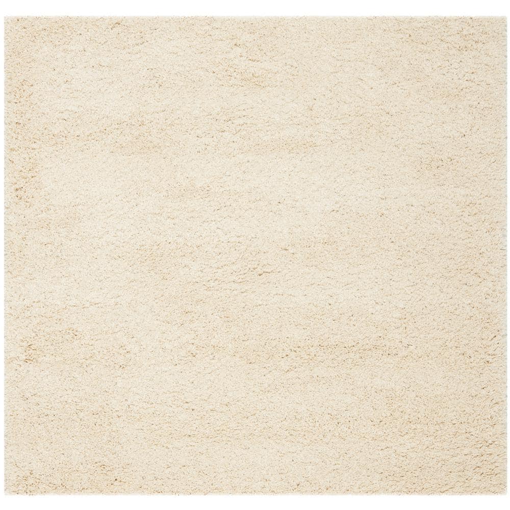 SAFAVIEH California Shag Ivory 9 ft. x 9 ft. Square Solid Area Rug ...