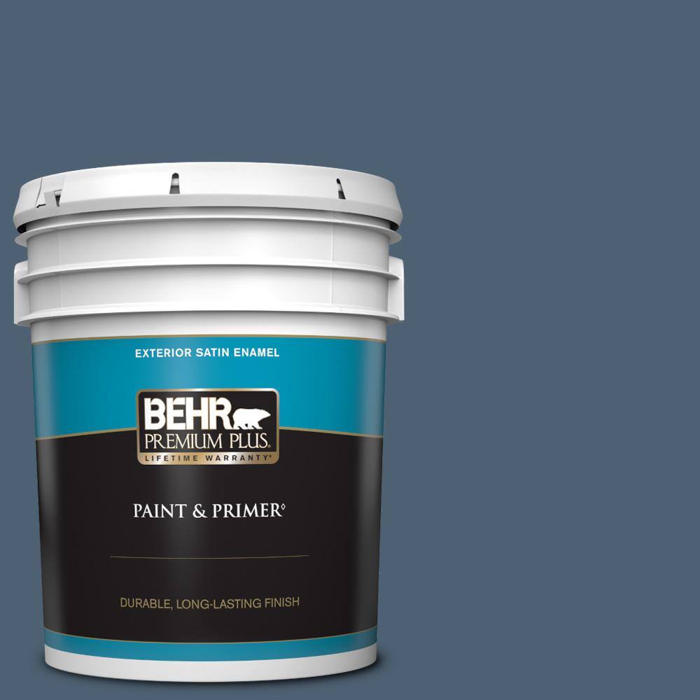 BEHR PREMIUM PLUS 5 gal. #PPU14-19 English Channel Satin Enamel ...