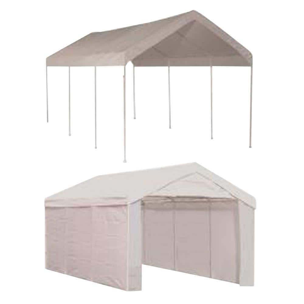 10 ft. x 20 ft. 2-in-1 Carport Canopy and Storage Garage 23529 - The ...